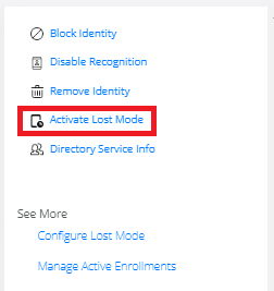 Activate Lost mode