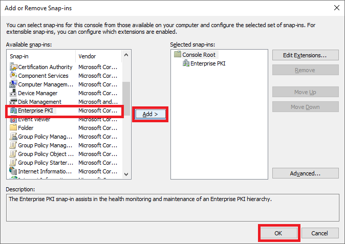 CA cert present on NTAuth store