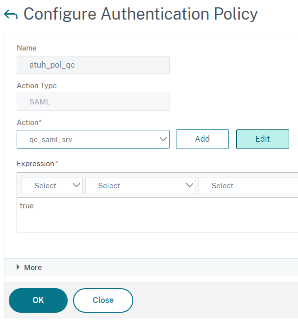 Configure Netscaler and Storefront for SAML and passthrough authentication