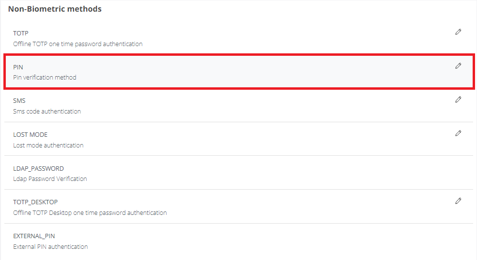 PIN authentication methods