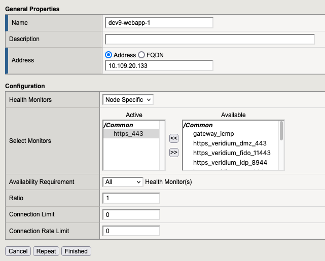 Steps for F5 Configuration