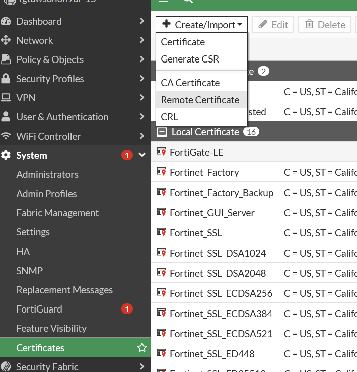 Fortigate v 7.2.1 with SAML authentication through VeridiumID