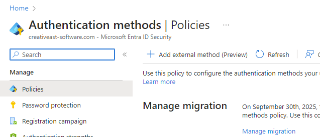 EAM - External Authentication Method
