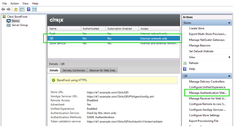 Configure Citrix StoreFront to use SAML