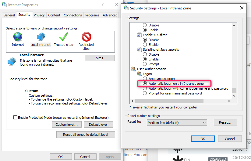 SPNEGO configuration steps
